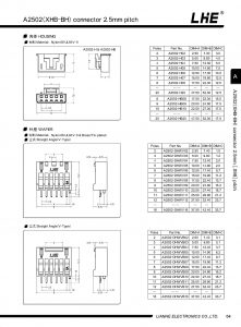 A2502(XHB) Connector | 2.5mm Pitch - LHE Electronics